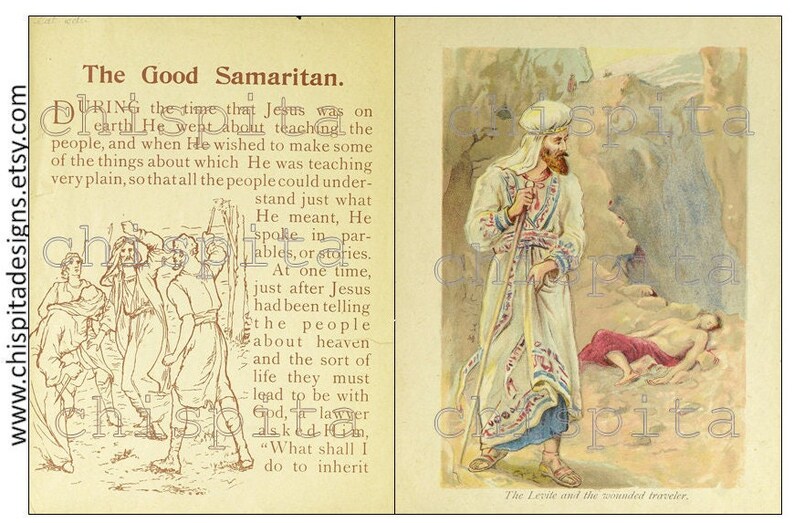 The Good Samaritan Illustrated Parable: Vintage Children's Book (PDF ...