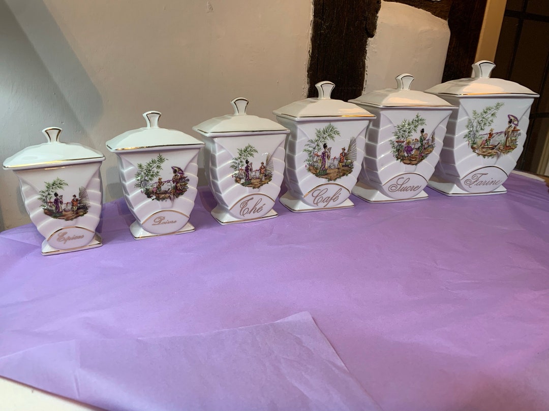 Set of Six French Kitchen Containers - Etsy