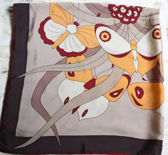 Vintage Gres Paris silk butterfly scarf / Designer he… - Gem