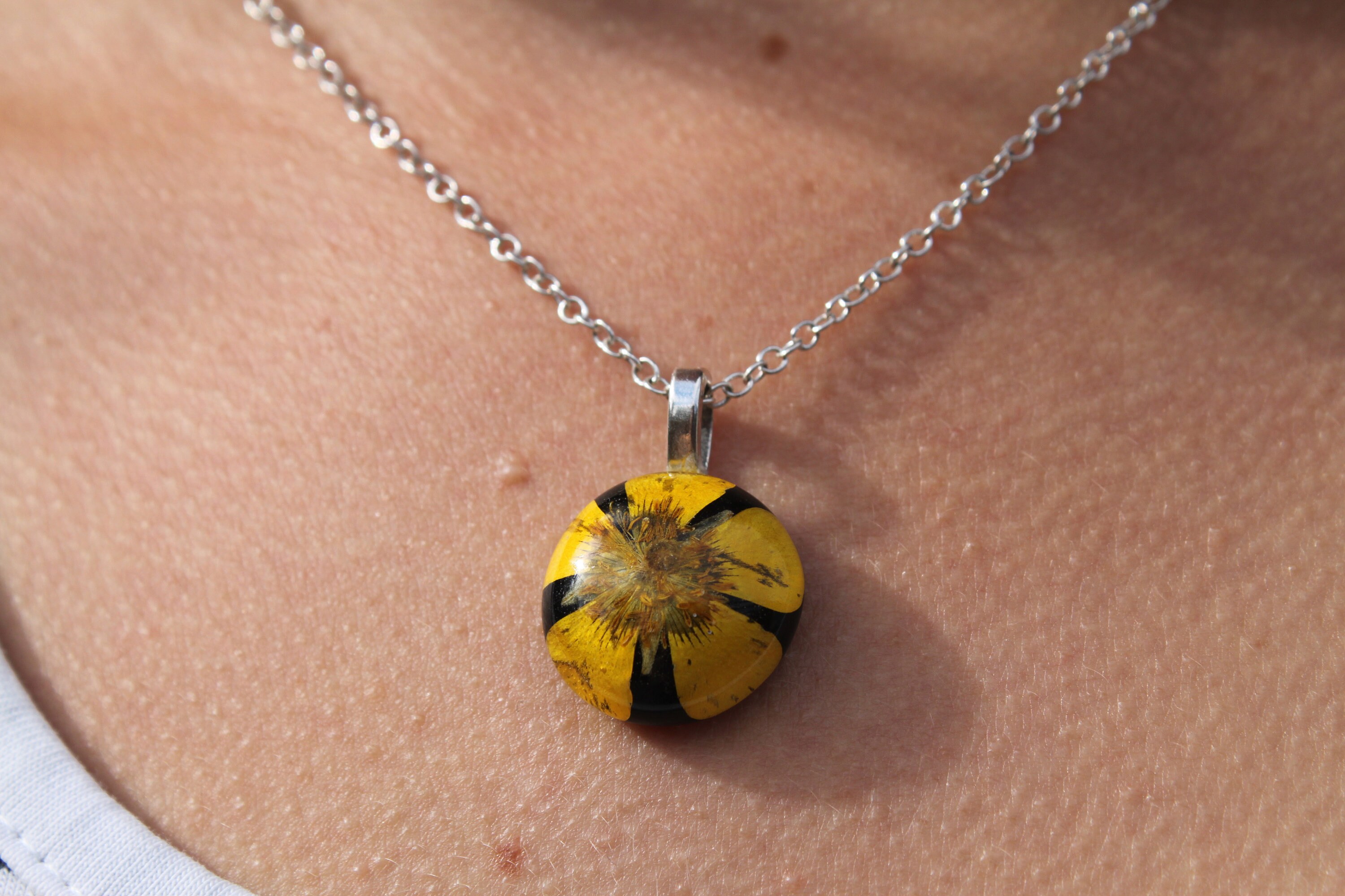 Buttercup Necklace Pendant // Irish Dried Buttercup Flower Handcrafted ...