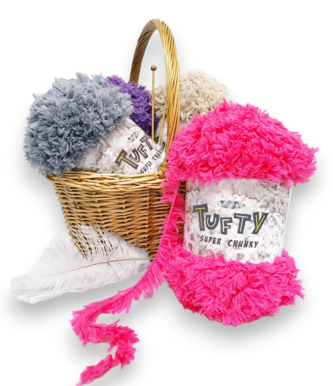 King Cole Tufty Super Chunky really Soft Fluffy Polyester Yarn Wool ...