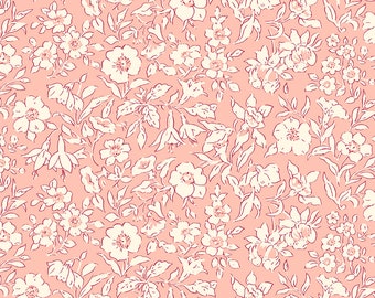 Peach floral fabric | Etsy