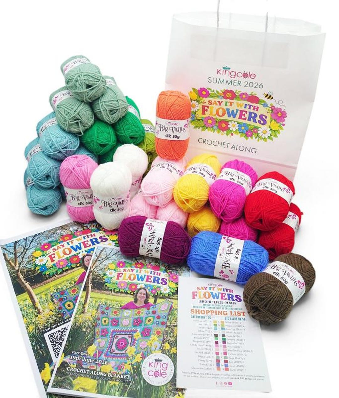Crochet Along King Cole Say It With Flowers CAL Yarn Pack Only Blanket ...