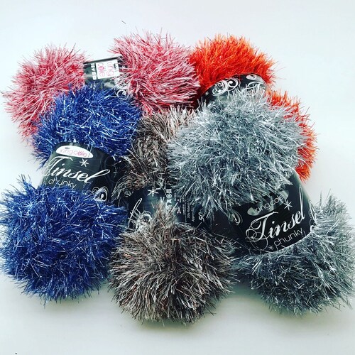 King Cole Tinsel Chunky Yarn / Wool 50g Balls All Colours - Etsy