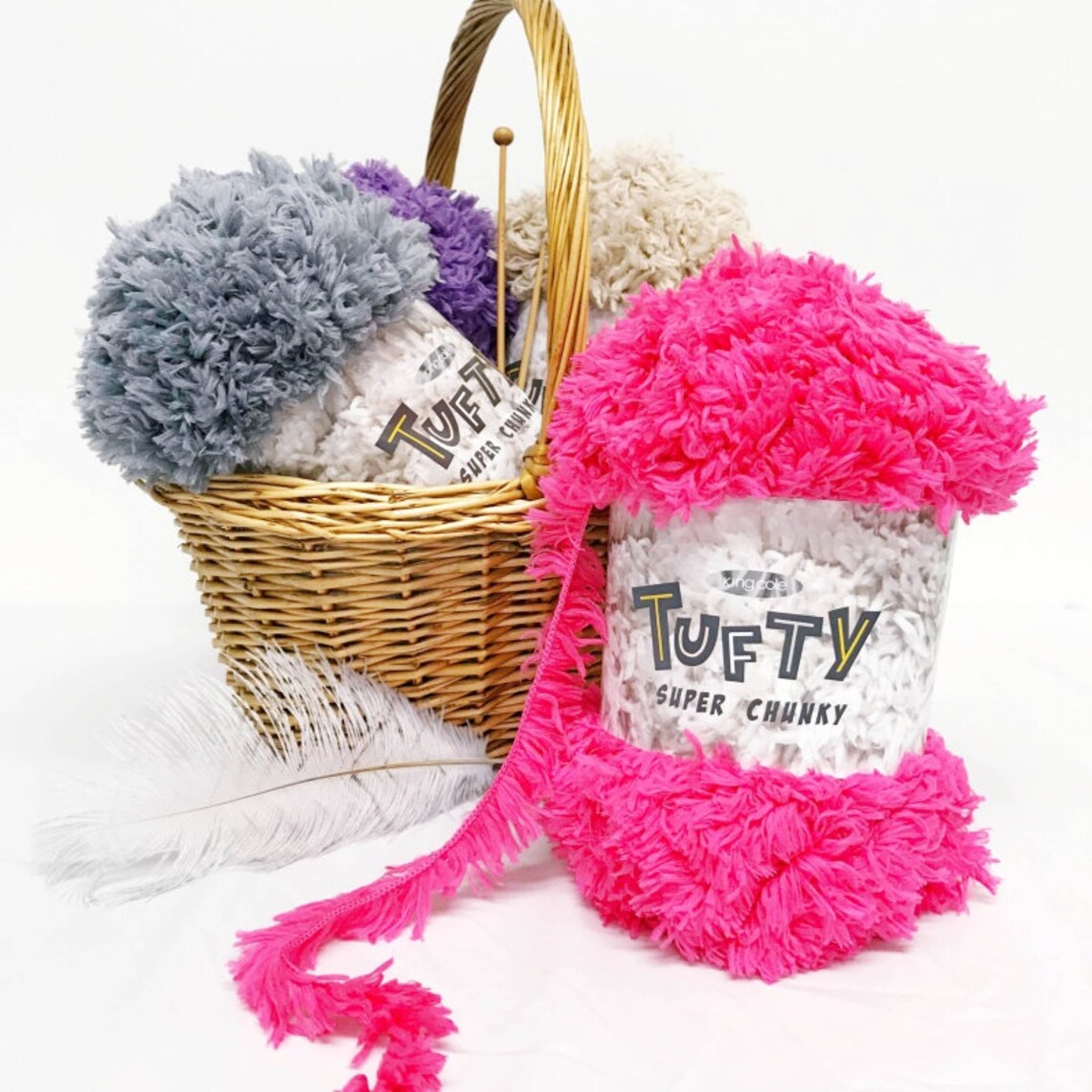 King Cole Tufty Super Chunky really Soft Fluffy Polyester - Etsy UK