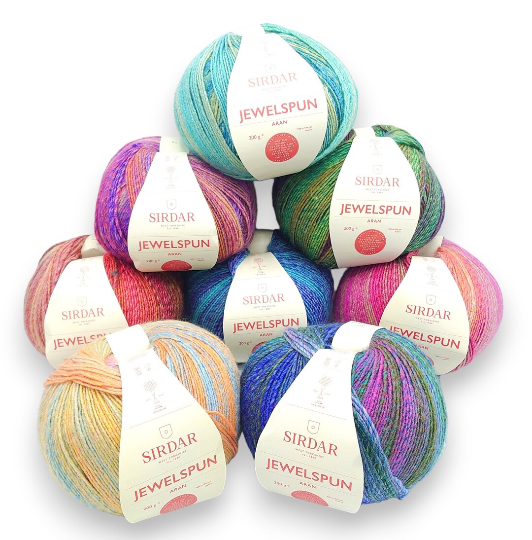 Sirdar JEWELSPUN Aran Variegated Knitting Crochet Yarn 200g - Etsy UK