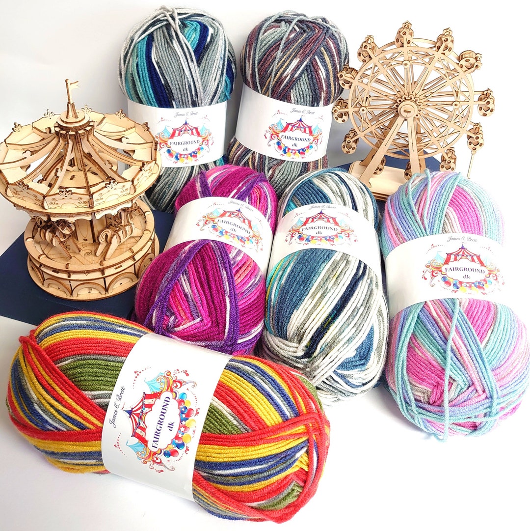Jame C Brett Fairground Self Striping DK Variegated Acrylic Knitting ...