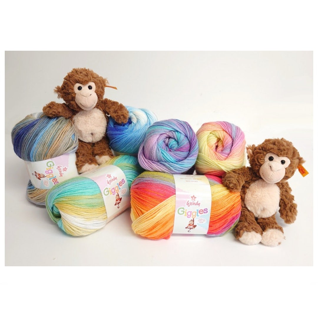 Wendy GIGGLES DK Acrylic Multicolour Multi-tonal Baby Knitting Yarn ...