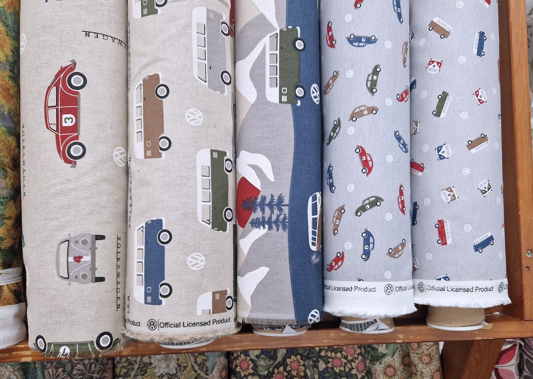 Volkswagen Campervan Fabric Linen Look VW Camper Licensed Adventure ...