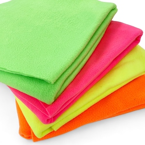 Luminous Neon Fleece Fabric Bright Colour Soft Polar Fleece Craft ...