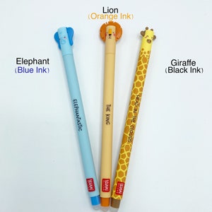 Legami Erasable Gel Pen 0.7mm Tip Kawaii Cute Animal School Stationery ...