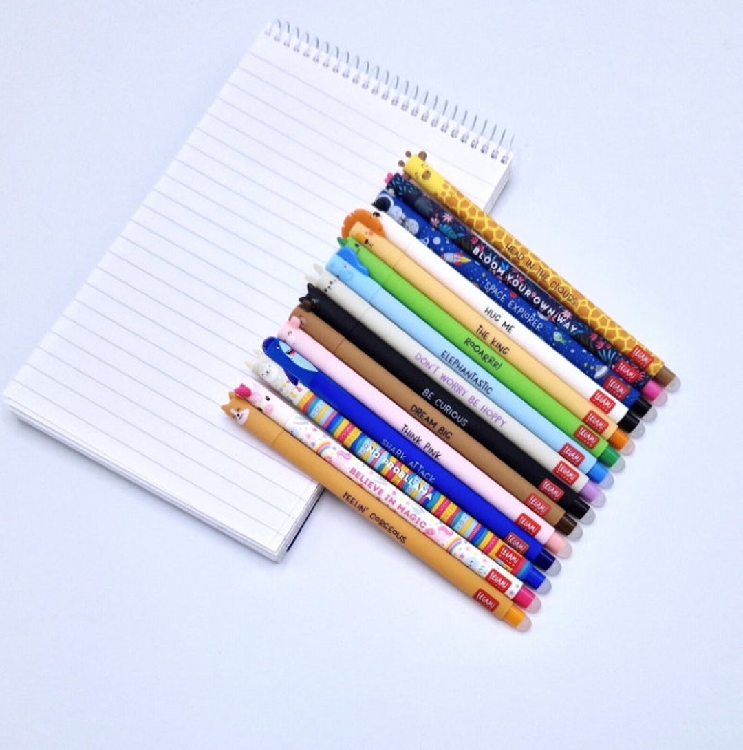 Legami Erasable Gel Pen 0.7mm Tip Kawaii Cute Animal School Stationery ...