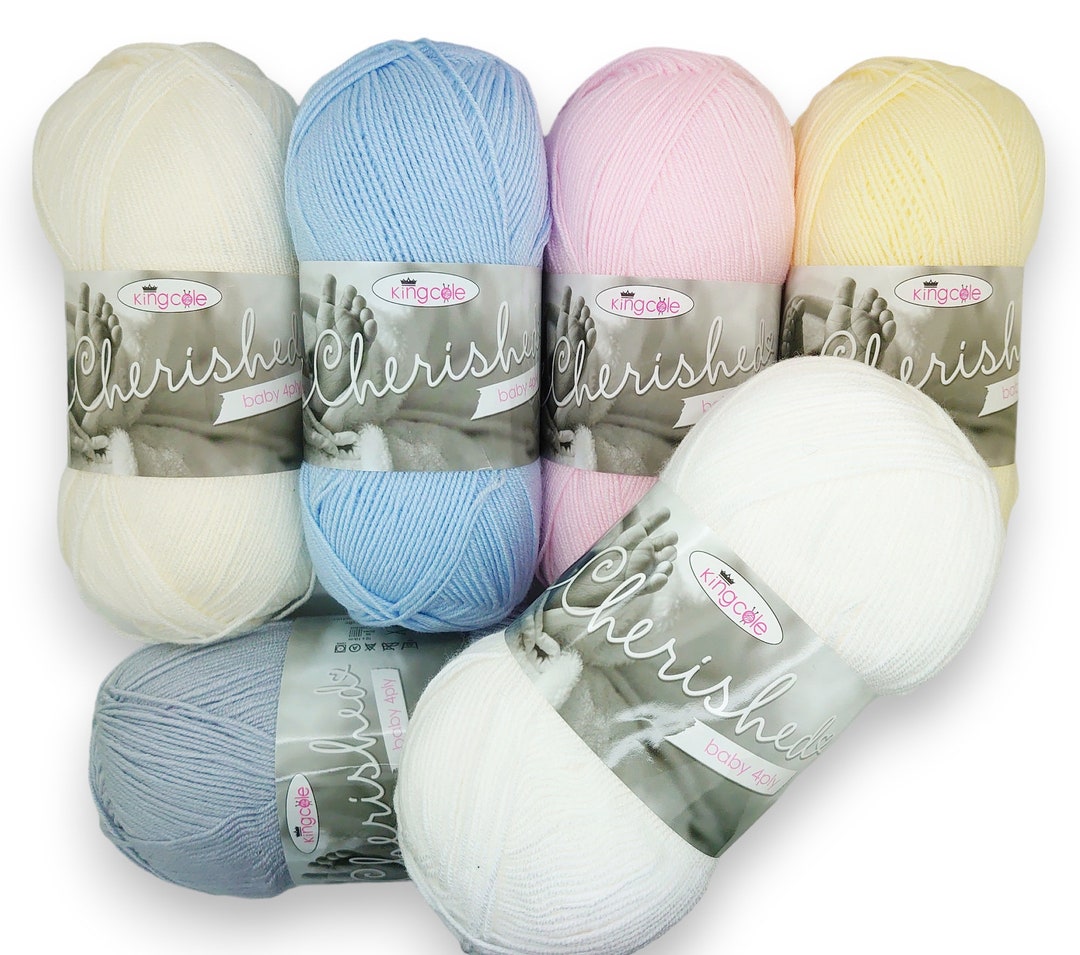 King Cole Cherished Baby 4 Ply Soft Pastels Knitting Wool Yarn 100g ...
