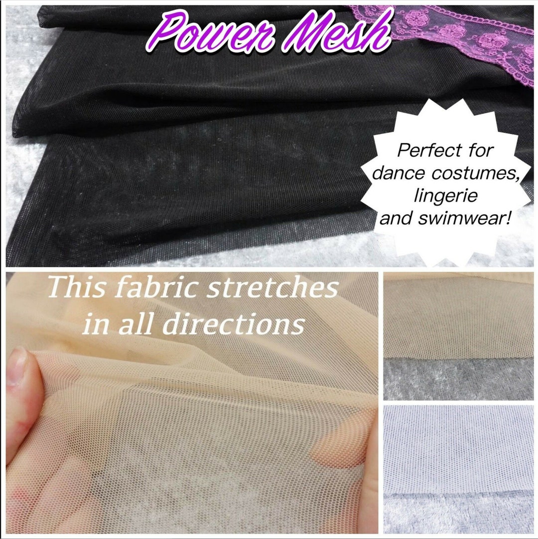 Power Net Mesh 4 Way Stretch Soft Dance Costume Lingerie 60"/150cm Wide ...