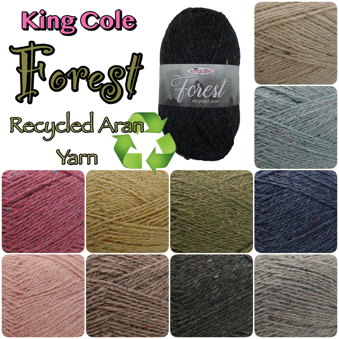 King Cole FOREST Aran Weight RECYCLED ECO Friendly Knitting Wool Yarn ...
