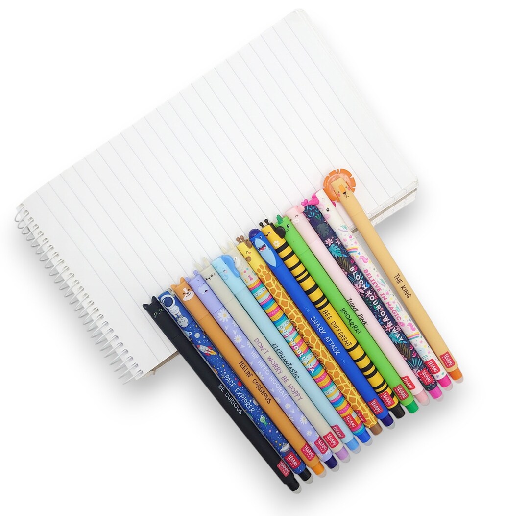 Legami Erasable Gel Pen 0.7mm Tip Kawaii Cute Animal School Stationery ...