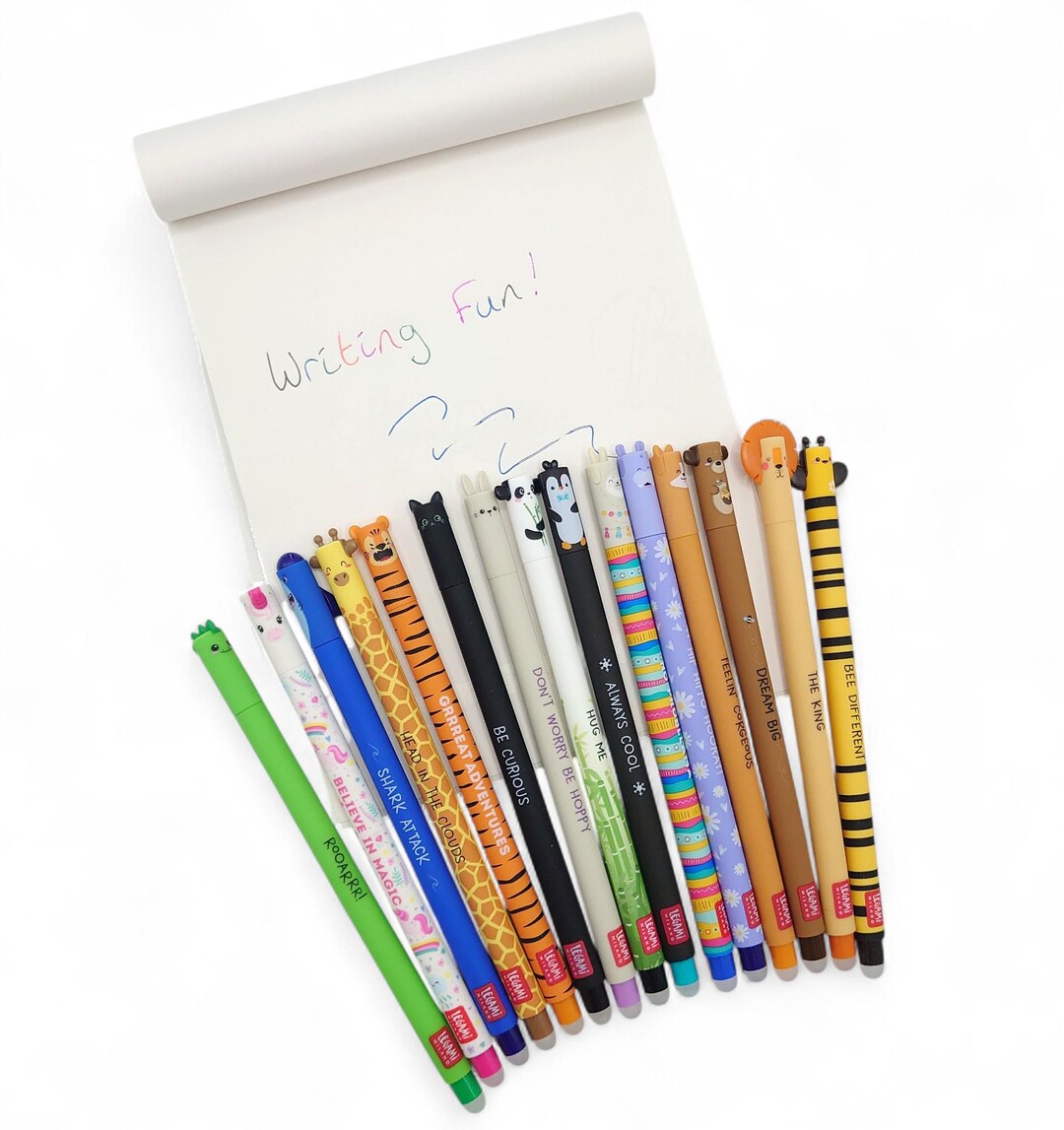Legami Erasable Gel Pen 0.7mm Tip Kawaii Cute Animal School Stationery ...