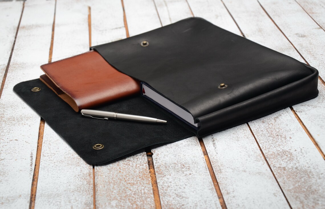 Leather Portfolio Portfolio Leather Folder Leather Document - Etsy