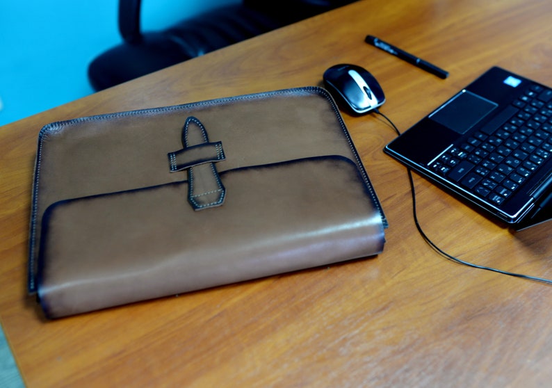 Leather Portfolio Laptop Case Tablet Case Leather Folder - Etsy