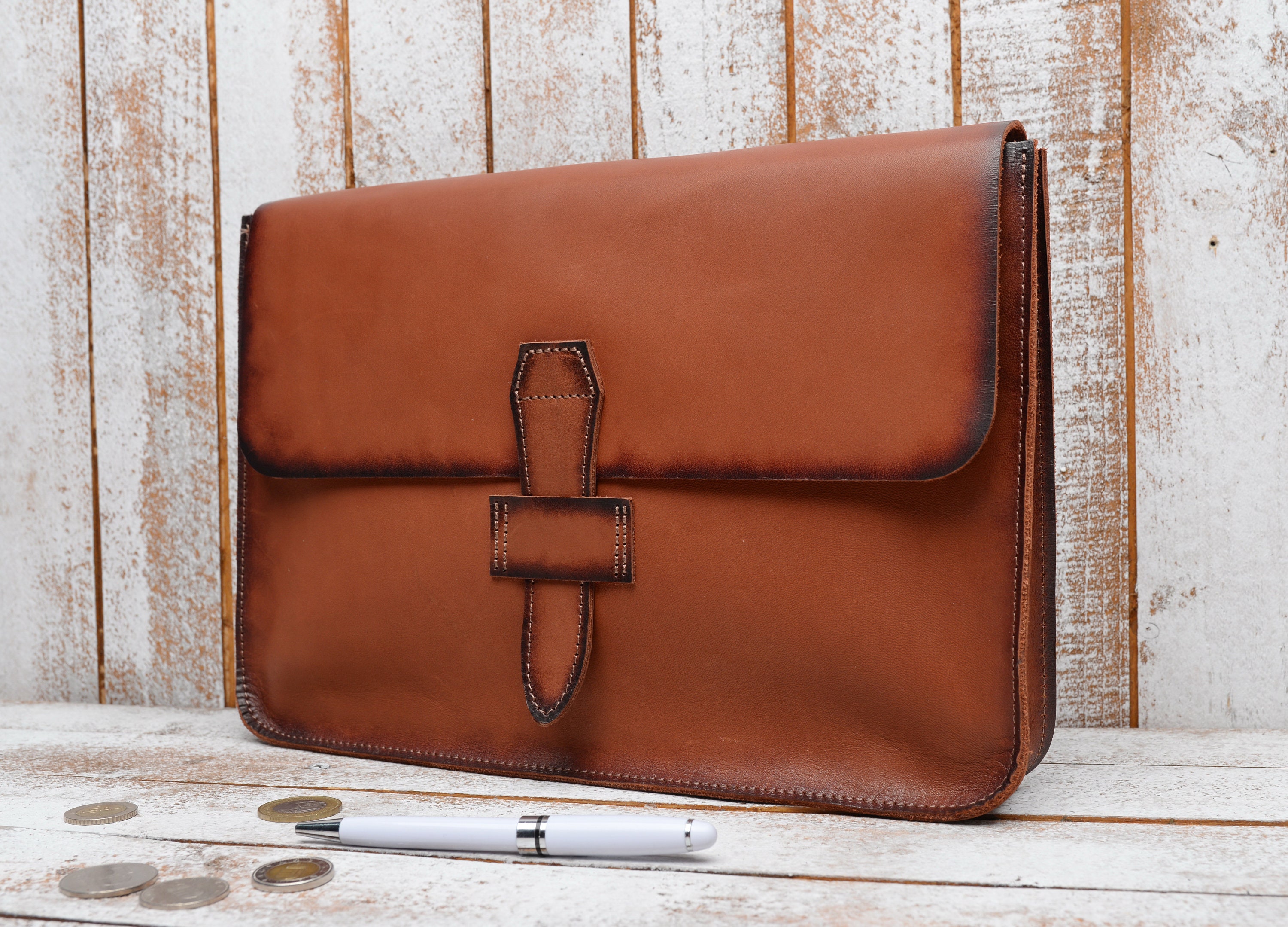 Leather Organizer, Leather Briefcase Men, Laptop Case, Leather Folder ...