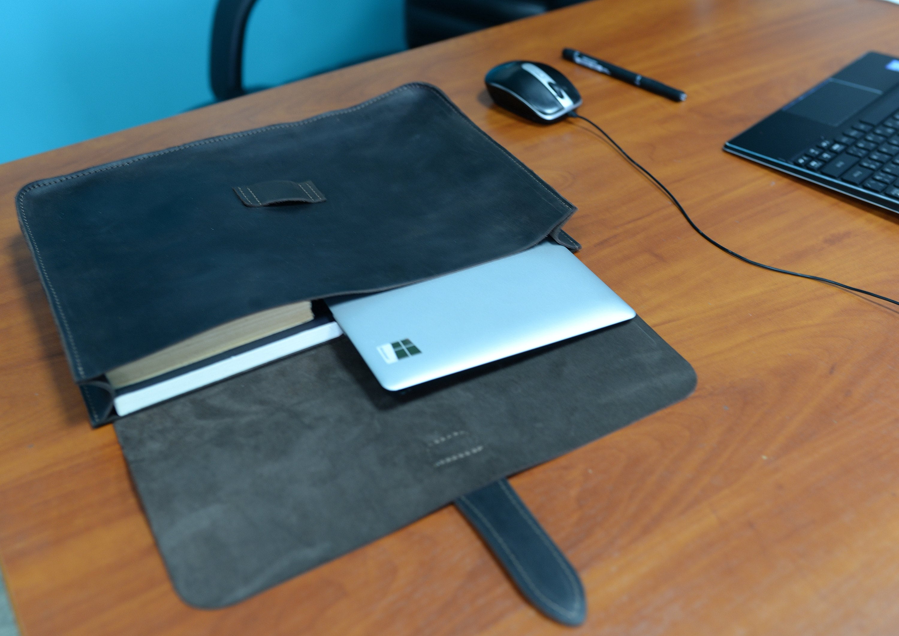 Leather portfolio man bag leather folder leather binder | Etsy