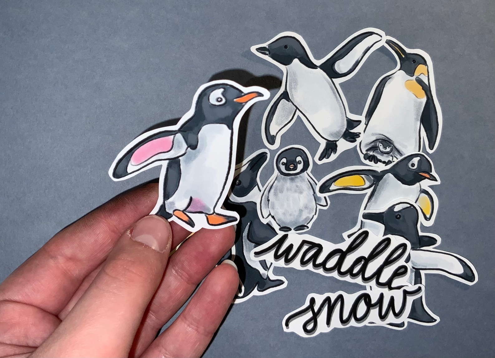 Penguin matte vinyl sticker set | Etsy