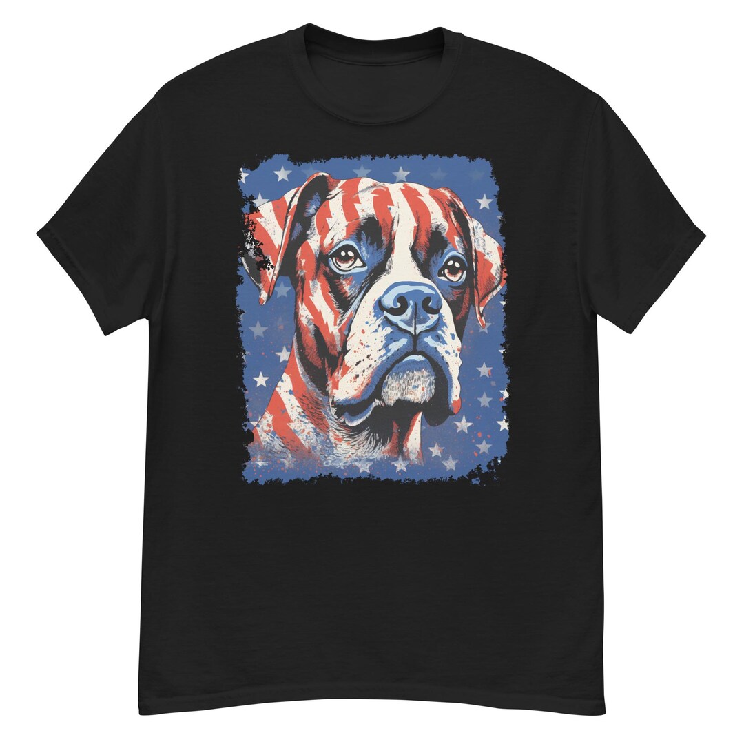 Pop Art Boxer Dog Patriotic 4th of July Graphic Tees Shirt - Etsy UK