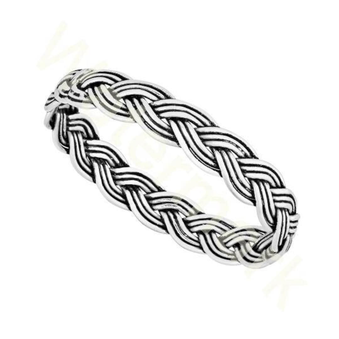 Solid 925 Sterling Woven Plait Stacking Ring in Sizes G-Z/20 - Etsy