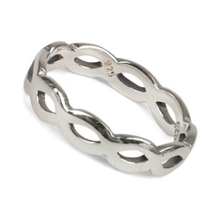 Solid 925 Sterling Ring Infinity Loop 4mm Band Ring in Sizes | Etsy