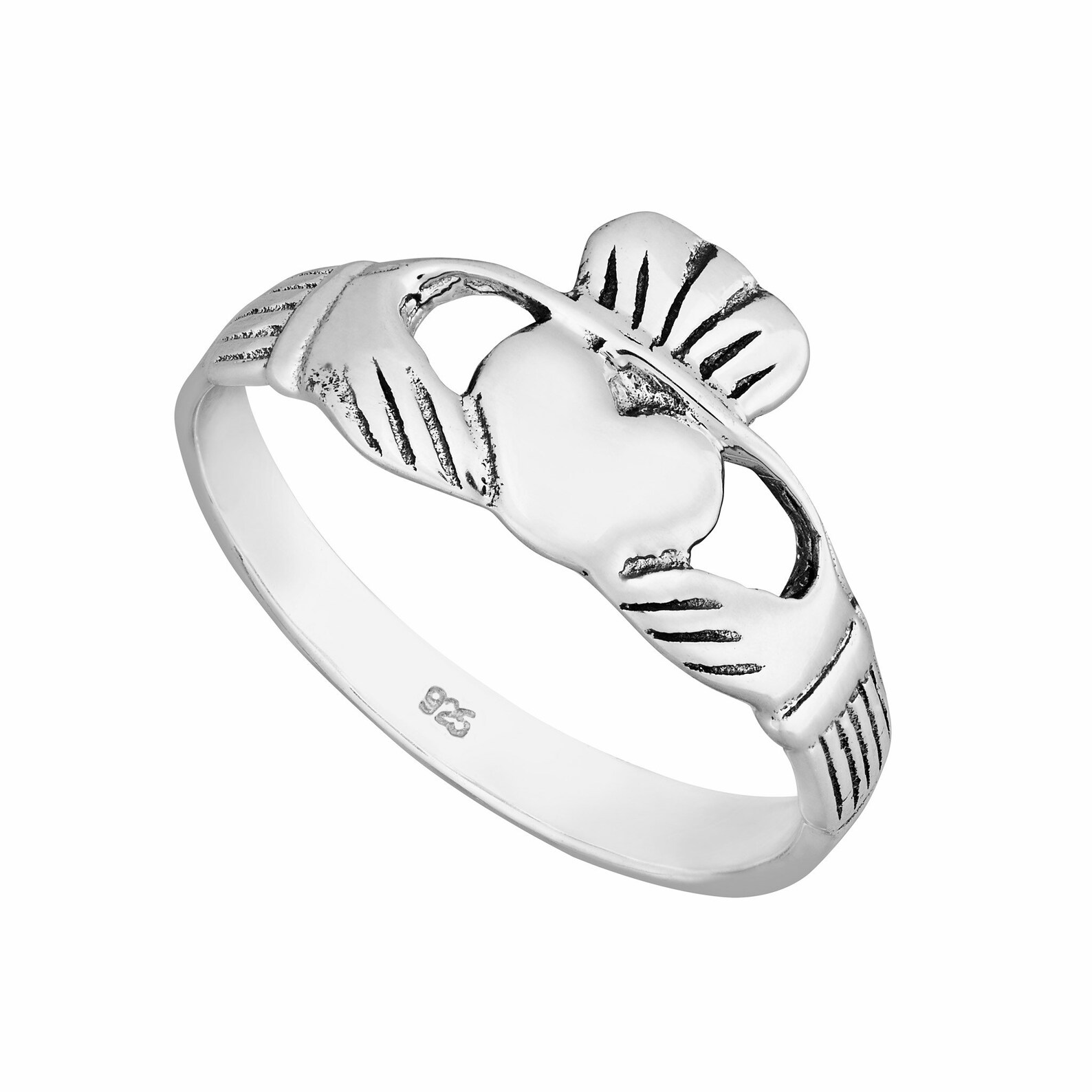 Solid 925 Sterling Silver Claddagh Heart Ring in Sizes G-Z/20 - Etsy