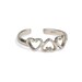 925 Solid Sterling Silver Triple Heart Toe Ring - Etsy