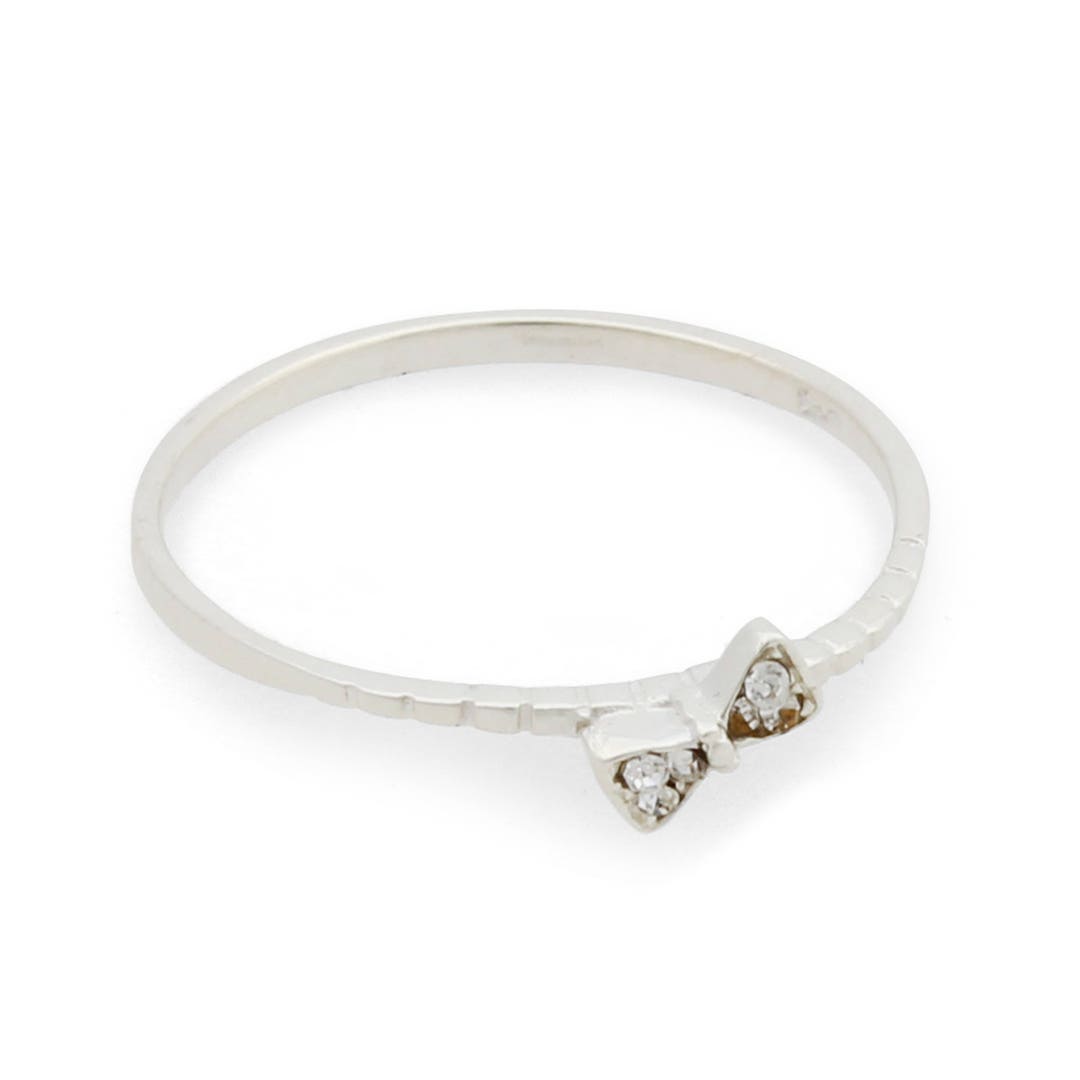 Solid 925 Sterling Silver Bow Stacking Ring in Sizes G-Z - Etsy