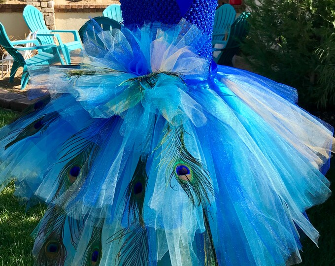 Girls Peacock Costume - Stunning Multi-layered Peacock Dress With ...