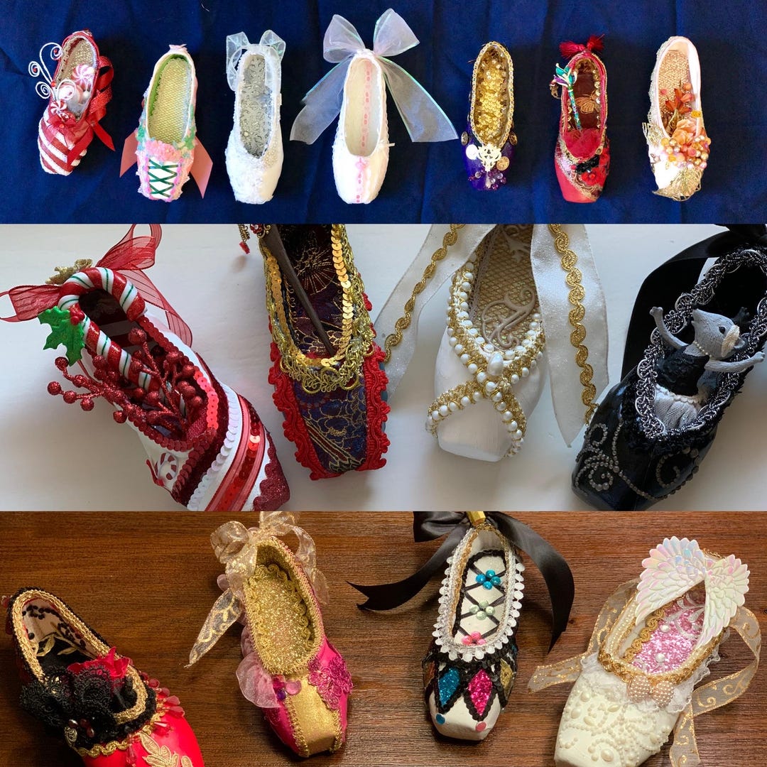 Decorated Pointe Shoes: Custom Costume Inspired Ballet Pointe Shoe ...