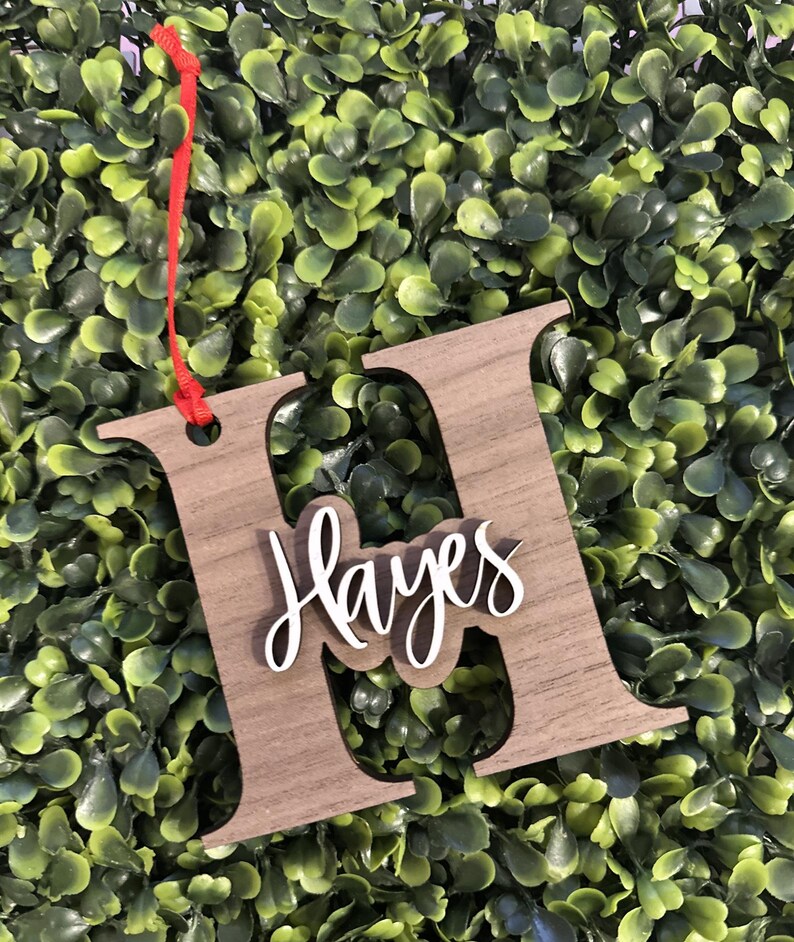Personalized Name Wood Letter Christmas Ornament Laser Cut Christmas ...