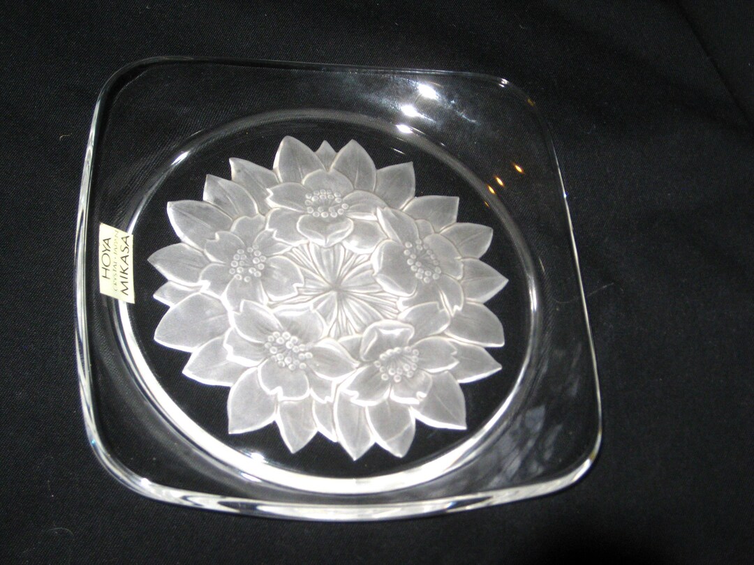 Hoya Crystal Mikasa Art Engraved Square Dish [jw1138b] - Etsy