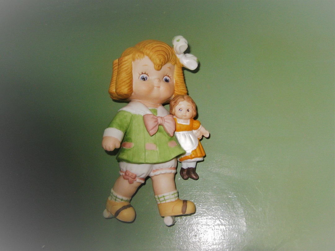 Rolling Skating Girl With Doll Figurine cin1585bt - Etsy