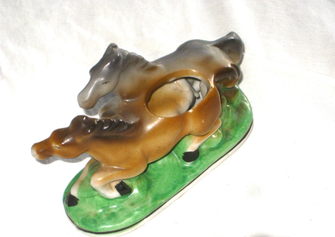 Vintage Ceramic Racing Horses Planter [cin2015b] - Etsy