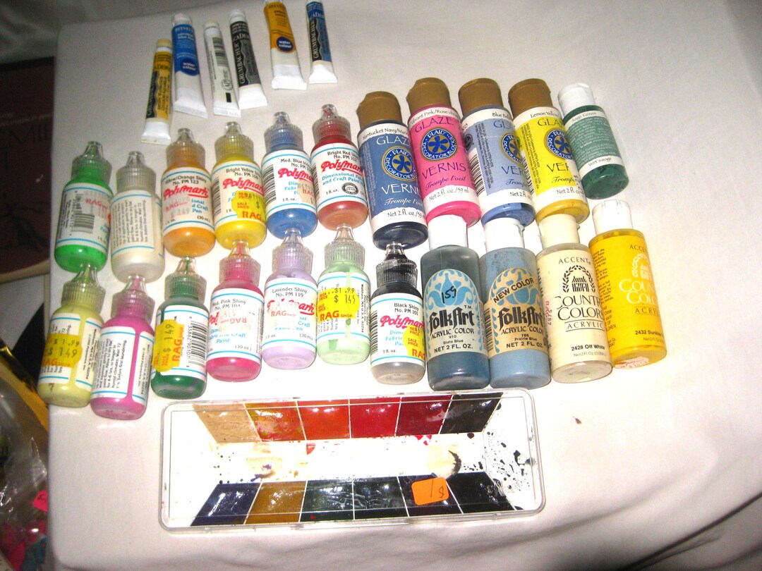 Assorted Lot of Acrylic, Craft Paints, Water Color Paints [jw1126b] - Etsy