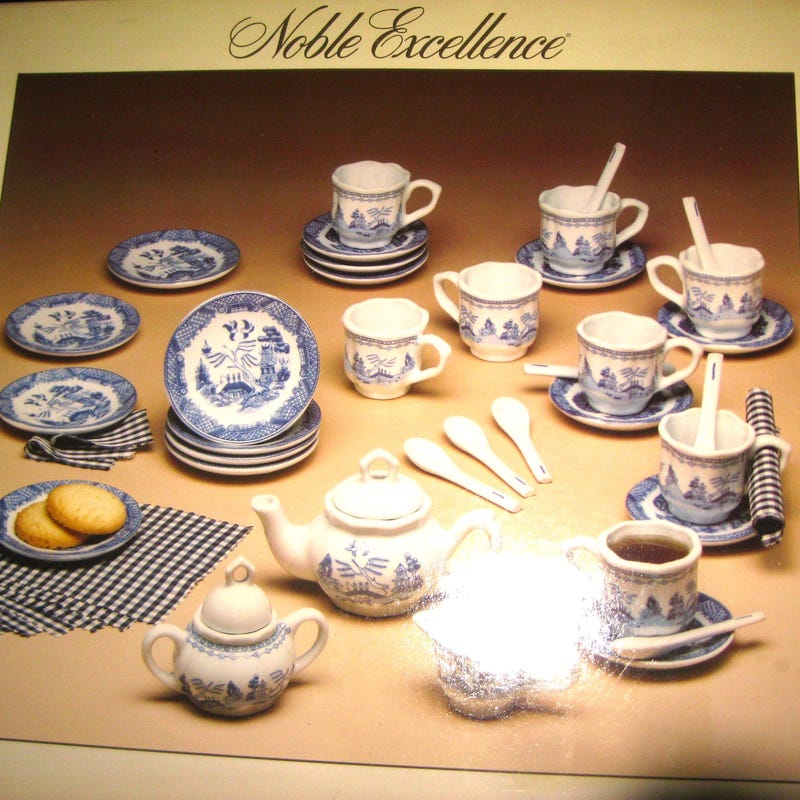 Blue Willow Tea Set - Etsy
