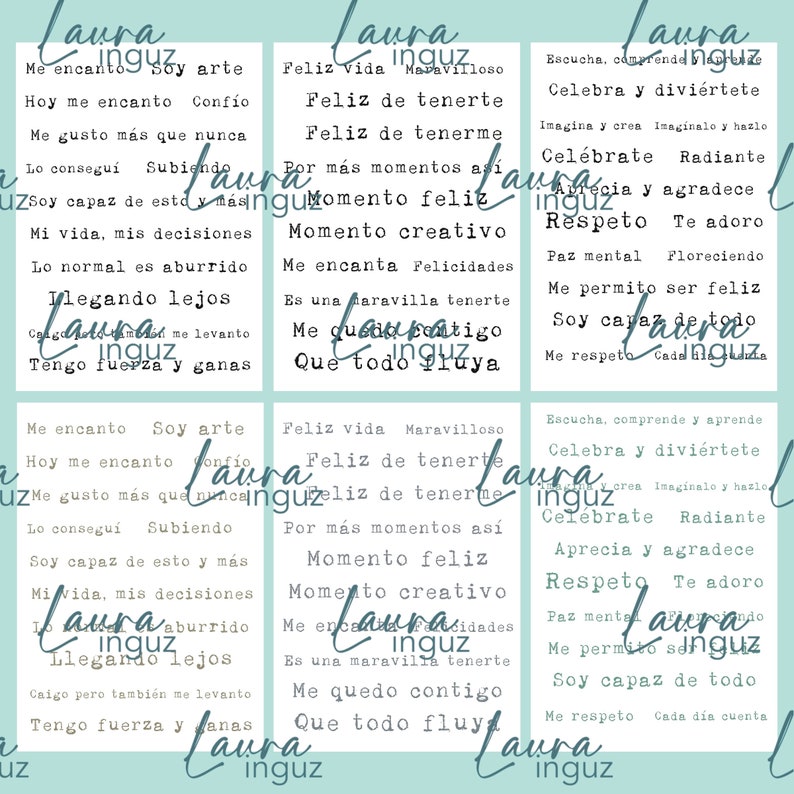 Set PALABRAS PODEROSAS. 40 Frases Y Letras Para Imprimir. - Etsy