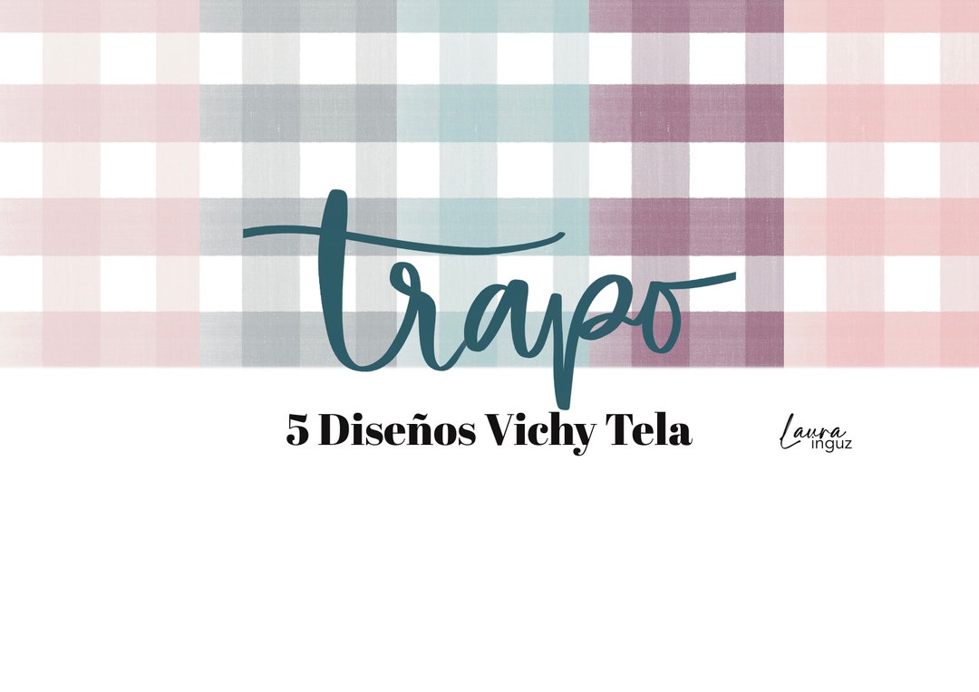 VICHY FABRIC Cloth 2. 5 Vichy Decorated Papers in 5 Colors for ...