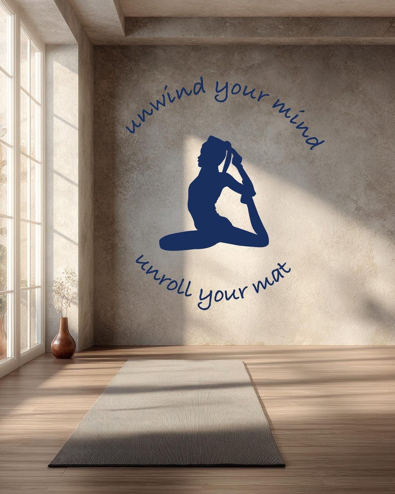 Yoga Studio Wall Decal, Unwind Your Mind, Meditation Art - Etsy
