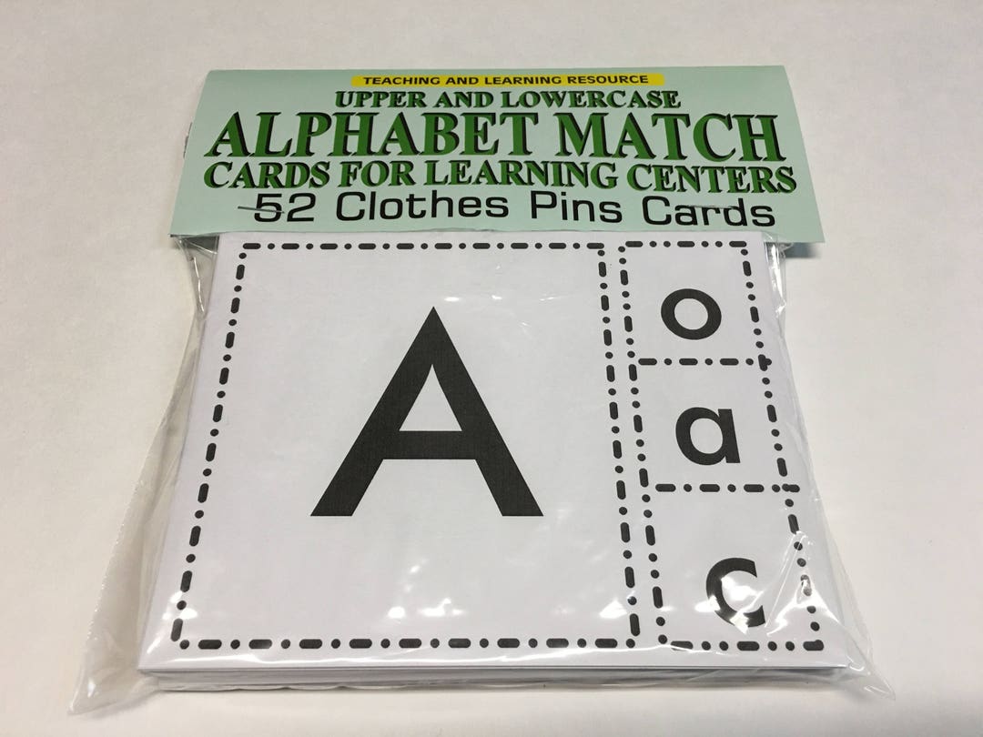 Alphabet Match Cards: Learning Center Activity, 52 Clothespin Cards - Etsy