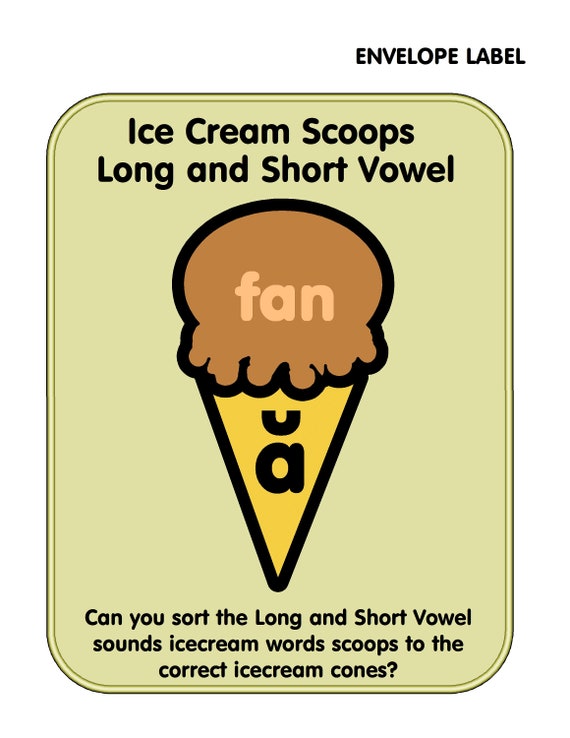 INSTANT DOWNLOAD Ice Cream Scoops Vowel Sort Activity Set - Etsy
