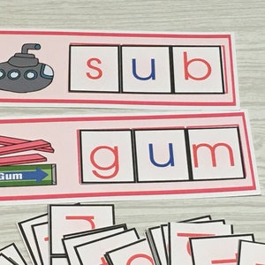 The Pink Series - Picture Strips With Movable Letters - Montessori ...