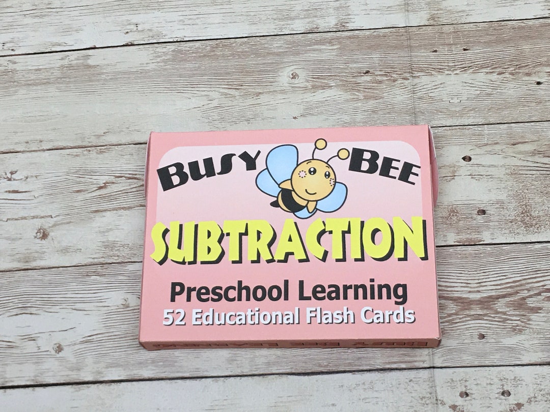 Subtraction - Busy Bee Preschool Learning - 52 Educational Flash Cards ...