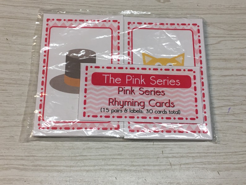 The Pink Series - Rhyming Words ( 30 Card Deck ) - Montessori Material ...