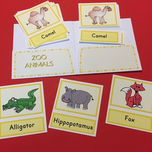INSTANT DOWNLOAD - Zoo Animals - Three Part Card Set and Folio - Pre ...