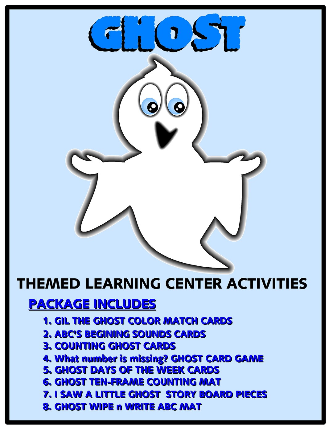 Ghost Themed Learning Activities: Preschool & Kindergarten (instant ...